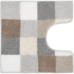 Kleine Wolke Badematte &raquo;Caro, Badvorleger, Badezimmer Teppich&laquo; H&ouml;he 25 mm rutschhemmend beschichtet fu&szlig;bodenheizungsgeeignet Badteppich, modernes Karo-Muster, 