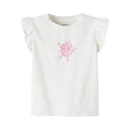 name it M&auml;dchen T-Shirt &raquo;NMFFLITTAZ SS TOP BOX&laquo; wei&szlig; 116