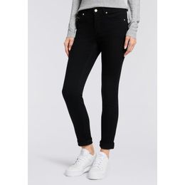 MAC Damen MAC Straight-Jeans &raquo;MACMELANIE&laquo; Sportives Naht-Detail am Tascheneingriff schwarz 46, L&auml;nge 28