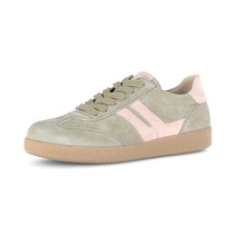 Gabor Damen Sneaker Freizeitschuh, Halbschuh, Schn&uuml;rschuh mit gepolstertem Schaftrand beige 42