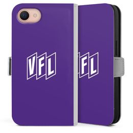 DeinDesign iPhone 16e Handy Klapph&uuml;lle Handyh&uuml;lle aus Kunst Leder wei&szlig; Flip Case Logo Official Licensed Product Vfl Osnabr&uuml;ck Sideflip mit Lasche