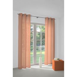 WIRTH Vorhang &raquo;Sunday&laquo; &Ouml;sen 1 Stk. tlg. nach Ma&szlig; orange Jacquard, Baumwolle, Polyester 145cm, &Ouml;sen, 141cm