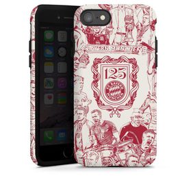DeinDesign iPhone SE (2020) Handy Panzer Handyh&uuml;lle robuste Outdoor H&uuml;lle Schutzh&uuml;lle matt Fcb 125 Jahre Fc Bayern M&uuml;nchen Official Licensed Product Tough Case