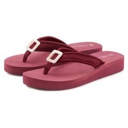 Lascana Damen Lascana Badezehentrenner &raquo;Sandale, Badeschuh, Pantolette, Badelatsche, Flip Flop&laquo; Zehentrenner mit Zier-Applikation VEGAN rot 37