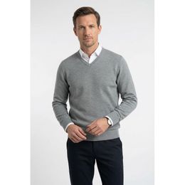 OLYMP Herren OLYMP V-Ausschnitt-Pullover &raquo;OLYMP Strick Casual&laquo; klassischer Strickpullover grau 4XL