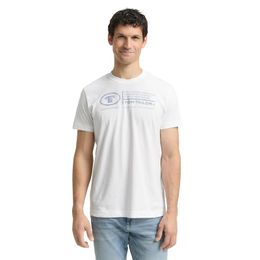 Tom Tailor Herren Tom Tailor Print-Shirt &raquo; Herren T-Shirt Frontprint&laquo; wei&szlig; XXL