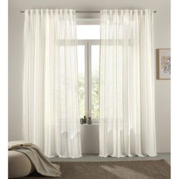 s.Oliver Gardine &raquo;AMEERA&laquo; Multifunktionsband 1 Stk. tlg. mit Leinen, Schal, Wohnzimmer, Schlafzimmer, Vorhang wei&szlig; Leinen, Polyester, Viskose 145cm, 