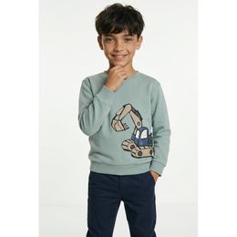 name it Jungen Sweatshirt &raquo;NMMKARK LS NREG SWEAT UNB BOX&laquo;, Baumwollmischung, regular fit gr&uuml;n 92