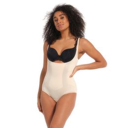 MAGIC BODYFASHION Damen MAGIC BODYFASHION Shaping-Body &raquo;Dream Shaper Bodybriefer&laquo; Zwickelfutter aus Baumwolle braun S, N-Gr