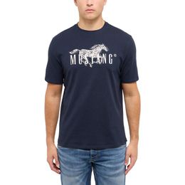 Mustang Herren Mustang T-Shirt &raquo;Austin-Logoprint&laquo; Regular fit blau 3XL