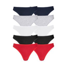 Petite Fleur By Lascana Damen petite fleur by Lascana String 10er-Pack, aus elastischer Baumwolle bunt 48/50