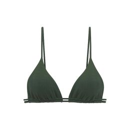 Copenhagen Studios Damen Triangel-Bikini-Top &raquo;Nela&laquo; aus modischer Strukturware gr&uuml;n 38, Cup C/D