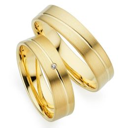 Phoenix Ph&ouml;nix Unisex Trauring &raquo;Schmuck Partnerring Ehering Verlobungsring Freundschaftsring&laquo; Made in Germany - wahlweise mit oder ohne Brillant gold 56, 0,01