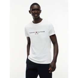 Tommy Hilfiger Herren T-Shirt &raquo;TOMMY FLAG HILFIGER TEE&laquo; aus Bio-Baumwolle, Regular Fit wei&szlig; XXL (56)
