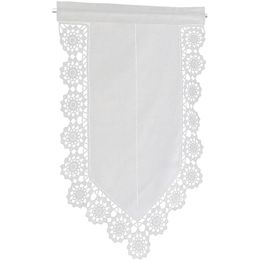 HOSSNER - ART OF HOME DECO Scheibengardine &raquo;Dufour&laquo; Stangendurchzug 1 Stk. tlg. handgeh&auml;kelte Spitze, wei&szlig;, Baumwolle wei&szlig; Wirkware, Baumwolle 90cm, 