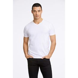 LINDBERGH Herren LINDBERGH T-Shirt mit V-Ausschnitt wei&szlig; XXL