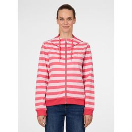 Ragwear Damen Kapuzensweatjacke &raquo;PARYA STRIPES&laquo; aus Baumwollmischung, normale Passform, mit Rei&szlig;verschluss rosa XS