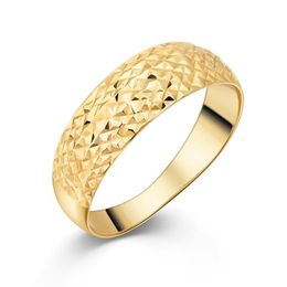 Firetti Damen Fingerring &raquo;Schmuck Geschenk Gold 375 Damenring Ring Struktur&laquo; 56, Gelbgold 375, 2,45mm
