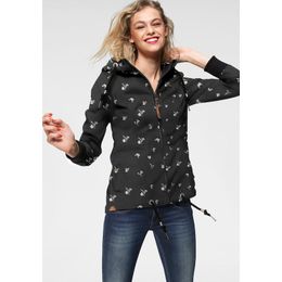 Ragwear Damen Outdoorjacke &raquo;DANKA&laquo; mit Kapuze Urban Streetwear- &Uuml;bergangs-Style mit Kapuze schwarz XS (34)