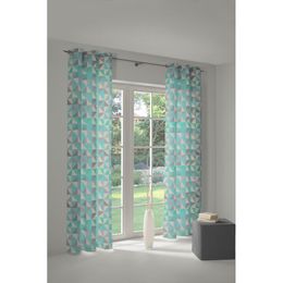 Adam Vorhang &raquo;Bio Bel&laquo; &Ouml;sen 1 Stk. tlg. aus 100% Bio-Baumwolle blau Jacquard, Baumwolle (Bio-Baumwolle) 245cm, &Ouml;sen, 145cm