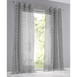 Kutti Vorhang &raquo;Enya&laquo; &Ouml;sen 1 Stk. tlg. Ausbrenner, modernes Design grau Baumwolle, Polyester 145cm, &Ouml;sen, 135cm