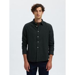 Selected Homme Herren Selected Homme Langarmhemd &raquo;SLHREGNOAH BRUSHED TWIST SHIRT LS NOOS&laquo; schwarz M, N-Gr