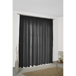 WIRTH Vorhang &raquo;SUNBONE&laquo; Kr&auml;uselband 1 Stk. tlg. schwarz Polyester 175cm, Kr&auml;uselband, 132cm