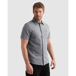 PME-Legend Pme Legend Herren PME LEGEND Kurzarmhemd &raquo;Short Sleeve Shirt 2 tone Cotton/Linen&laquo; mit Kent Kragen grau XL, N-Gr