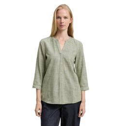 Tom Tailor Damen Tom Tailor Klassische Bluse mit geschlitztem Rundhalsausschnitt gr&uuml;n 36