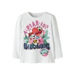 name it M&auml;dchen T-Shirt &raquo;NMFJETTE PAW LS TOP BOX NOOS CPLGM&laquo; Baumwollmischung, regular fit wei&szlig; 104