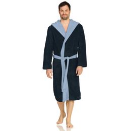 Vossen Bademantel &raquo;Poppy, ideal f&uuml;r Sauna & Spa, Hotelbademantel, Morgenmantel&laquo; 1 Stk. Doubleface Optik blau Microfaser-Walkfrottee S L: 120cm