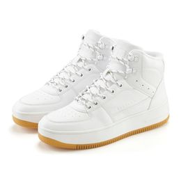 ELBSAND Damen Sneaker &raquo;Freizeitschuh, Halbschuh, High Top Sneaker, Turnschuh, Schn&uuml;rschuh&laquo; Schn&uuml;rhalbschuh mit kuscheligem Warmfutter wei&szlig; 39