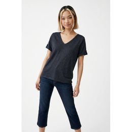 V&eacute;ro Moda Vero Moda Damen Kurzarmshirt &raquo;VMBAILEY S/S V-NECK T-SHIRT JRS BTQ GA&laquo; blau S