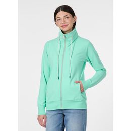 Ragwear Damen Sweatjacke &raquo;RONETTE B&laquo; D&uuml;nne Baumwollmischung mit Marken-Stickerei am Kragen gr&uuml;n XXL
