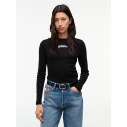 Tommy Jeans Damen Langarmshirt &raquo;TJW SLIM ESS LOGO 1 LS TEE&laquo; Baumwollmischung, slim fit XS (34)