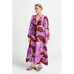 Richroyal Damen RICHROYAL Maxikleid aus Leinen-Mix, Allover Blumenprint bunt 34, N-Gr