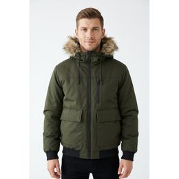 Jack & Jones Jack & Jones Herren Bomberjacke &raquo;JJCHARLIE DETACHABLE FAUX FUR BOMBER&laquo; mit Kapuze gr&uuml;n XL