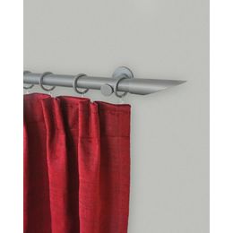Garesa Gardinenstange &raquo;Niko&laquo; 1 l&auml;ufig-l&auml;ufig Fixma&szlig; Fixl&auml;nge 120, 160, 200 cm, mit Ringe und Haken silber B/L: 160cm, 1 l&auml;ufig