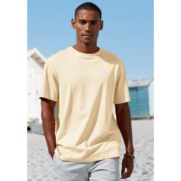 Beach Time Beachtime Herren T-Shirt &raquo;, sommerliches Shirt mit modischem Surfer Print&laquo; Regular-Fit, mit kleinem Print vorn und gro&szlig;em Print hinten gelb 4XL