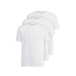 OLYMP Herren OLYMP T-Shirt Packung, 3er, 3 Stk. Rundhalsausschnitt, modern fit, reine Baumwolle wei&szlig; L