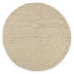 Theko Wollteppich &raquo;Taza Royal, handgekn&uuml;pft&laquo; rund 24 mm H&ouml;he echter Berber Teppich aus Marokko, reine Schurwolle, Wohnzimmer beige Schurwolle &Oslash; 250cm 