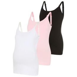 Neun Monate Damen Umstandsshirt &raquo;3er Pack Umstands Tops&laquo; Packung, 3, 3 tlg. ohne &Auml;rmel, mit Rundhalsausschnitt, mit Stillm&ouml;glichkeit bunt 44/46