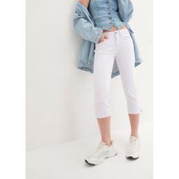 bonprix Damen bonprix Caprijeans &raquo;Slim Fit Jeans Mid Waist, cropped&laquo; 3/4-Capri-Look, Five-Pocket Style, Regular Fit, schmale Beinform wei&szlig; 44, N-Gr