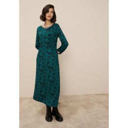 Tamaris Damen Maxikleid &raquo;aus elastischer Viskosemischung, taillierte Passform&laquo; mit stilvollem Muster, ideal f&uuml;r die &Uuml;bergangszeit gr&uuml;n 38, N-Gr