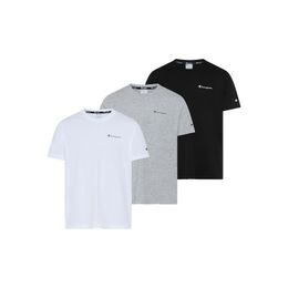 Champion Herren T-Shirt mit Rundhalsausschnitt, Kurzarm, aus Baumwolle, gerader Abschluss wei&szlig; 4XL(58)