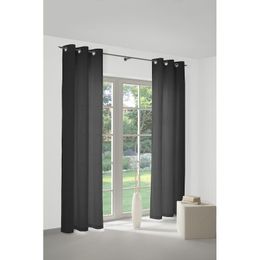 WIRTH Vorhang &raquo;NEUFAHRN&laquo; &Ouml;sen 1 Stk. tlg. schwarz Jacquard, Polyacryl, Polyester 145cm, &Ouml;sen, 135cm