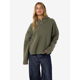 Noisy may Damen Noisy may Fleecepullover &raquo;NMCOZY L/S HALFWAY ZIP SWEATER JRS NOOS&laquo;, Polyester, relaxed fit gr&uuml;n M