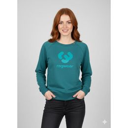 Ragwear Damen Sweatshirt &raquo;JOHANKA LOGO O&laquo;, aus Baumwolle und Polyester, normale Passform, mit Rundhalsausschnitt blau L
