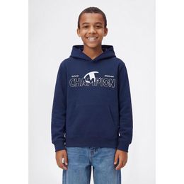 Champion Jungen Kapuzensweatshirt &raquo;Graphic Terry Hoodie&laquo;, mit Kapuze, Langarm, gerader Abschluss, aus Baumwolle und Polyester blau XXL (176)