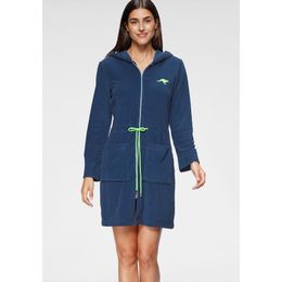 Kangaroos Damenbademantel &raquo;Kira, ideal f&uuml;r Sauna & Spa, Hotelbademantel, Morgenmantel&laquo; 1 Stk. mit Bindekordel, kurz, Badem&auml;ntel f&uuml;r Damen, XS-3XL blau